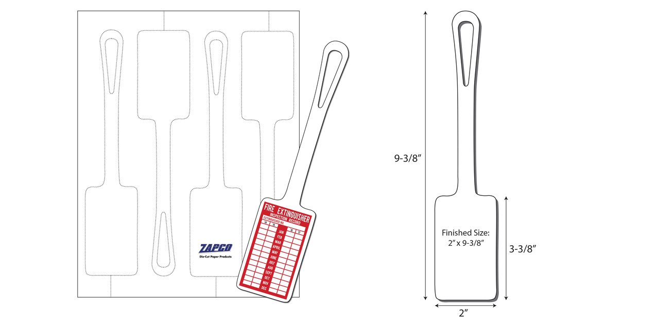 Item NTW-6: 4-Up 2" x 9 3/8" Multi Purpose Tag 8 1/2" x 11" Sheet 5mil ...