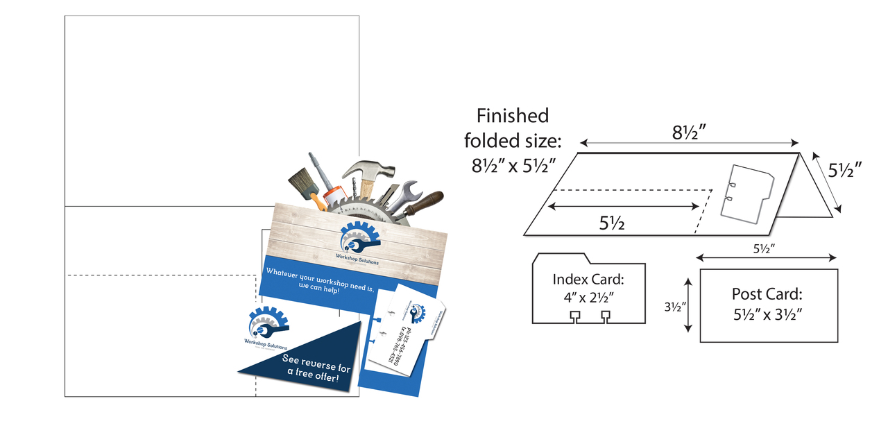 Item 108: Bi-Fold Mailer with Return Post Card and Rotary File Card 8 1 ...